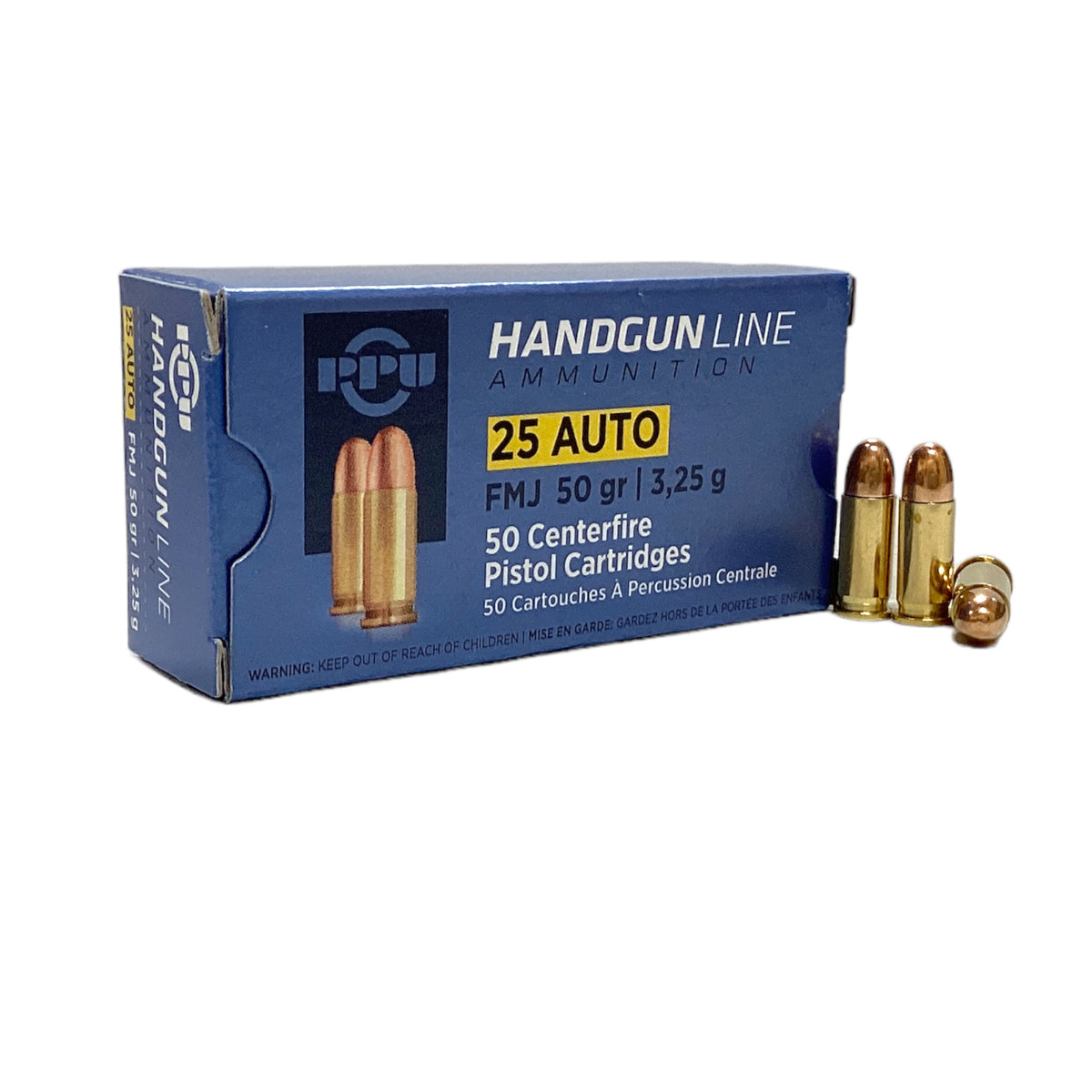 PPU 25 Auto 50gr FMJ - Defender Ammunition