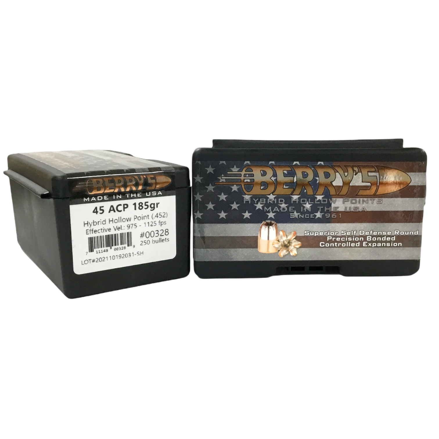 Berry's 45 ACP (.452) 185gr HHP Projectiles #00328 - Defender Ammunition